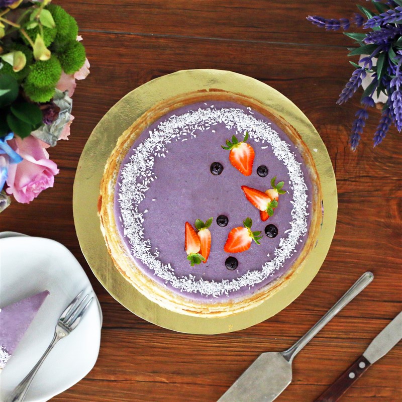 Purple Sweet Potato Crepe Cake - Crepes 21